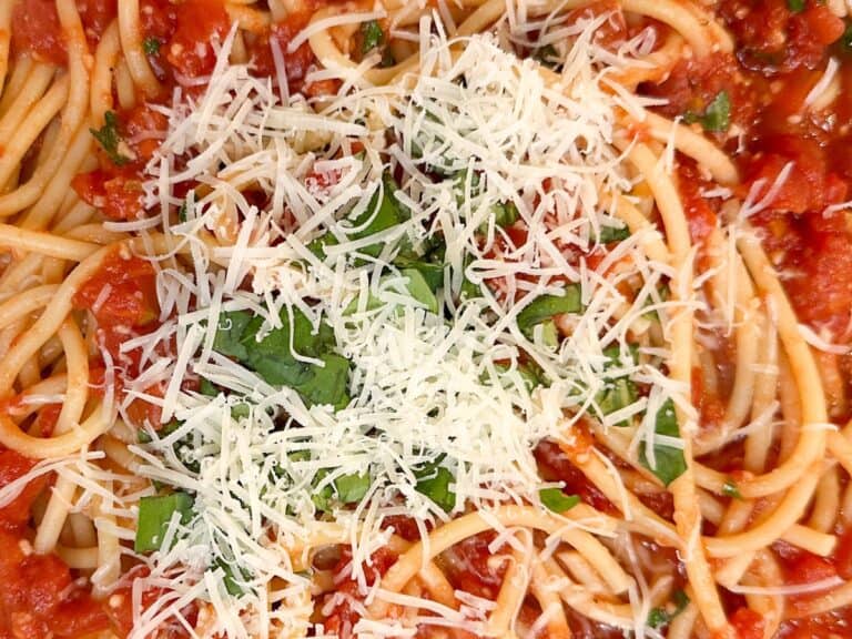 Simple Bucatini Pomodoro Pasta Recipe | Living Large In A Small House, LLC