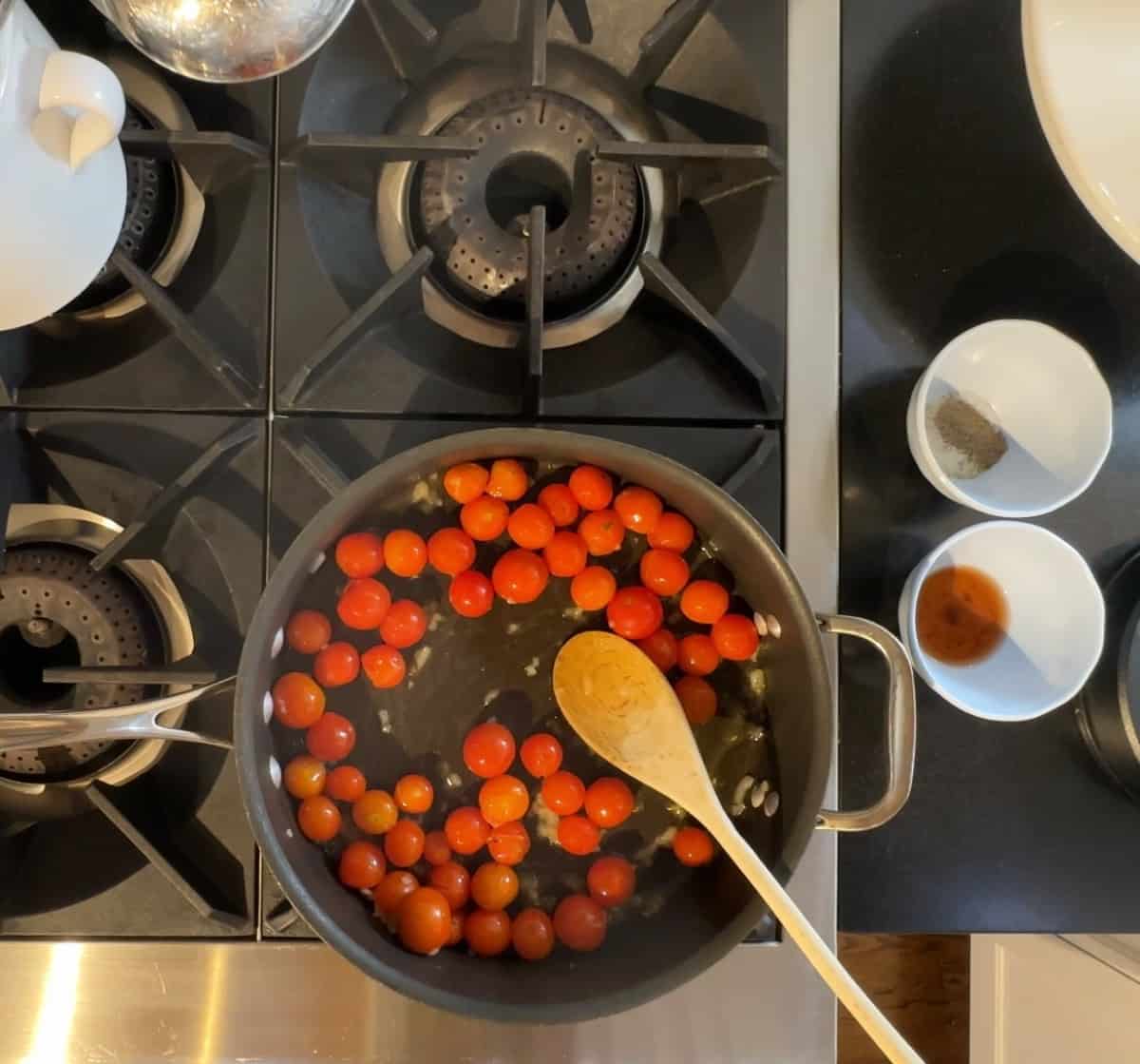 Light & Tangy Cherry Tomato Sauce over Angel Hair Pasta | Living Large ...