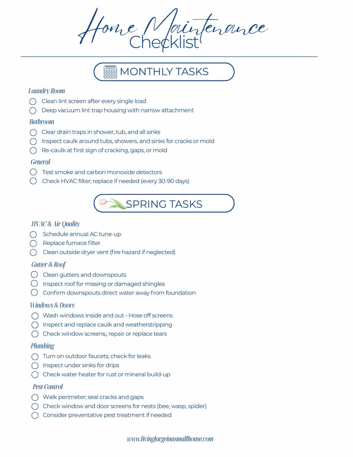 The Seasonal Home Maintenance Checklist Every Homeowner Needs (+ Free ...